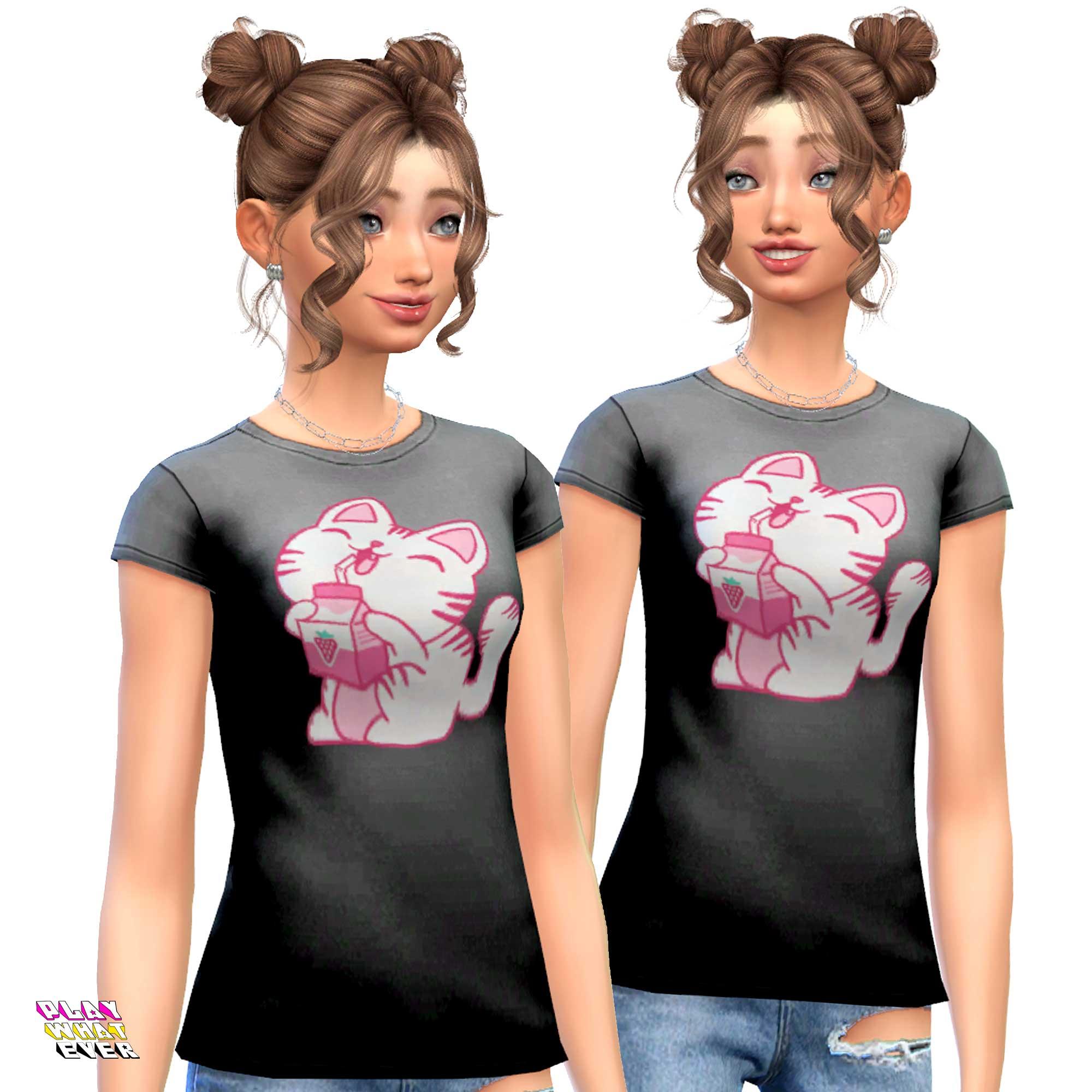 Strawberry Milk Neko Sims 4 CC