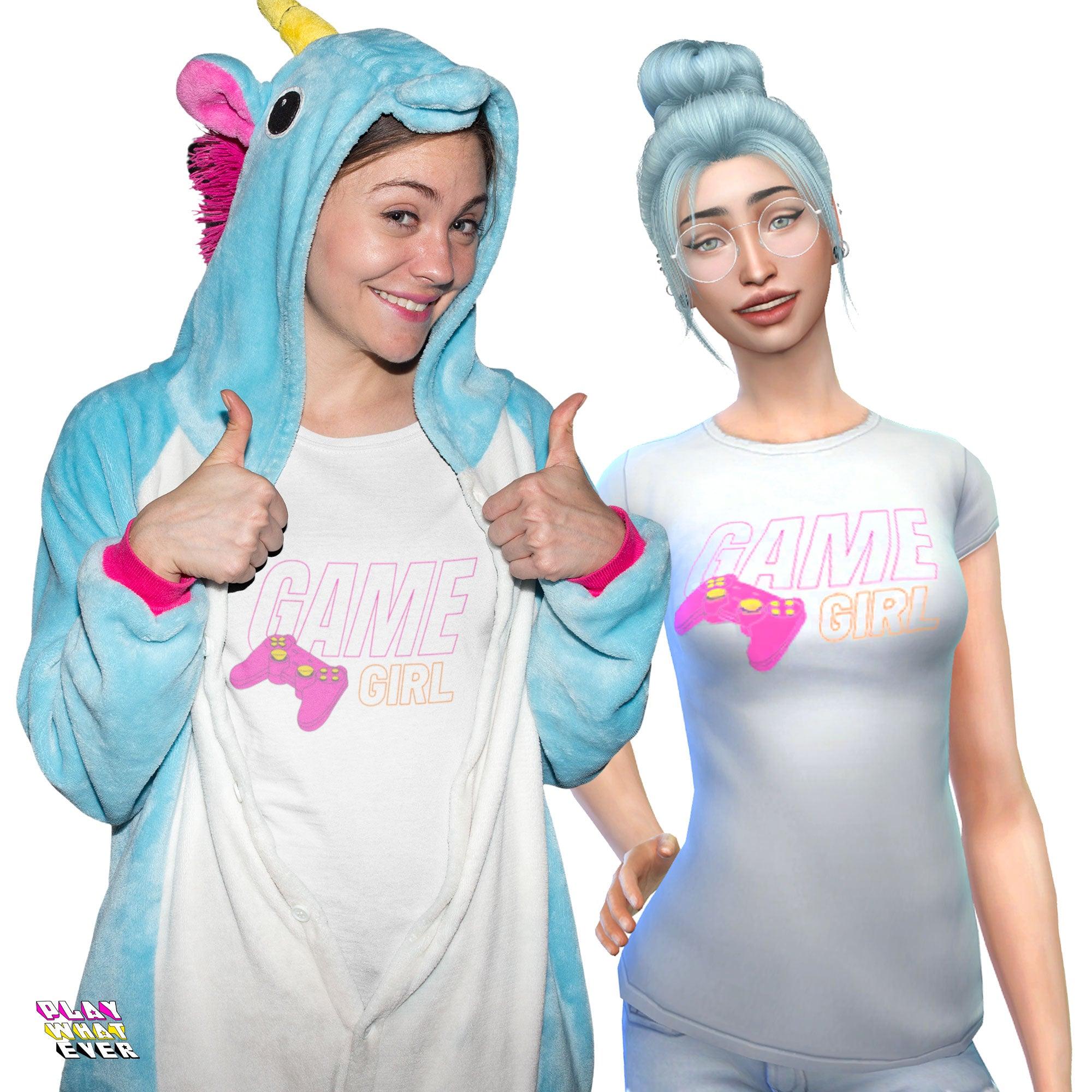Sims 4 CC Game Girl Gaming Controller Women's Shirt – PlayWhatever