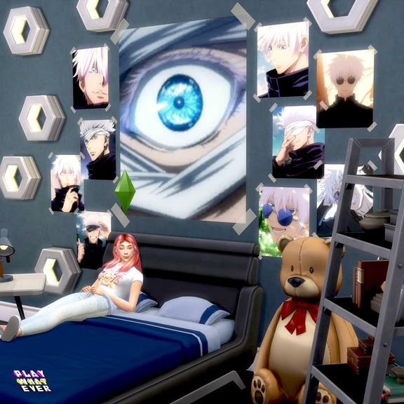 Sims 4 CC Jujutsu Kaisen Gojo Satoru Only Me Poster Set