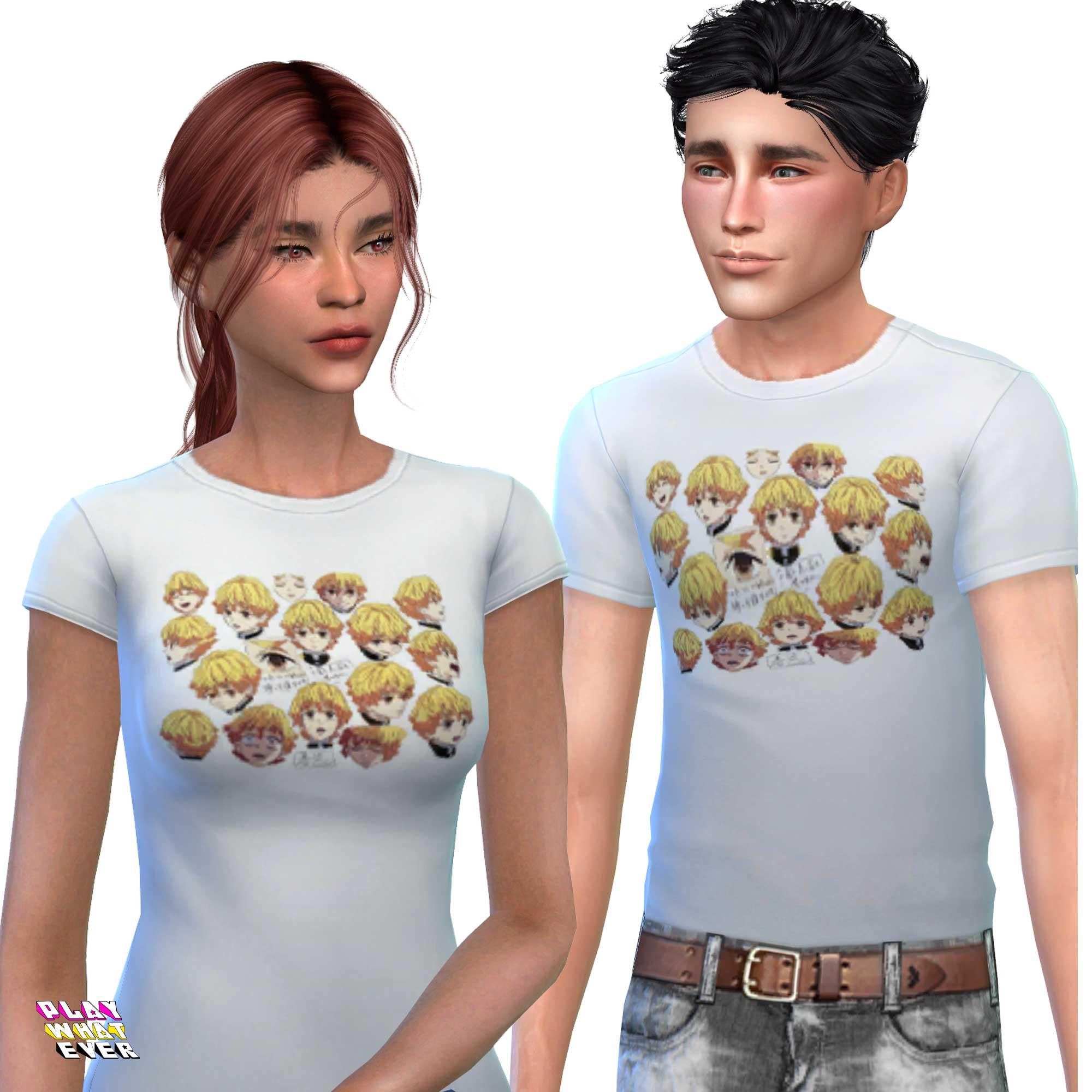 Sims 4 CC Demon Slayer Character Art T-Shirt V1 – PlayWhatever