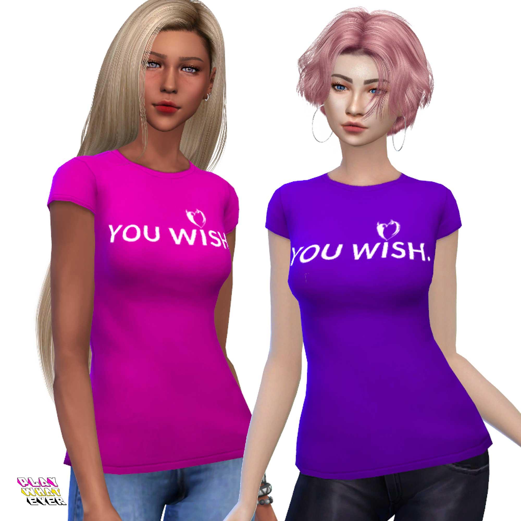 Sims 4 CC You Wish Devil Heart Shirt