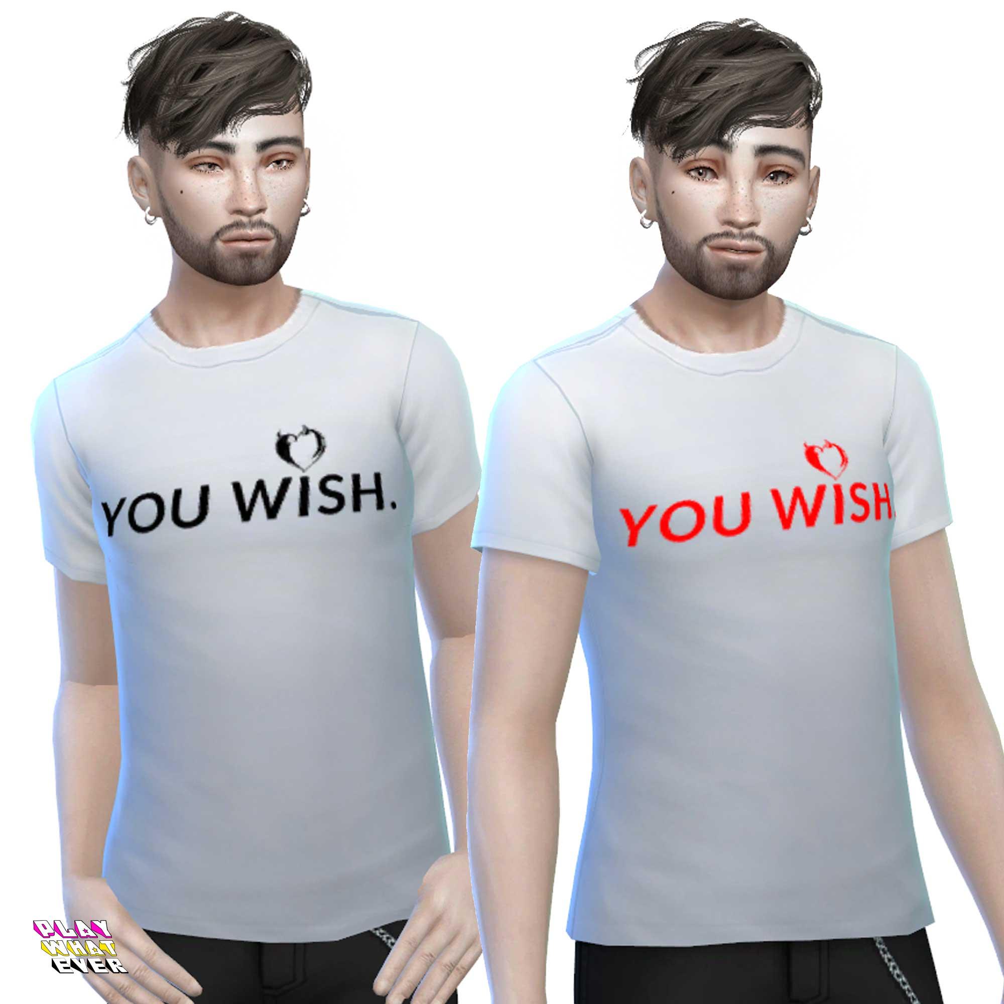 Sims 4 CC You Wish Devil Heart Shirt